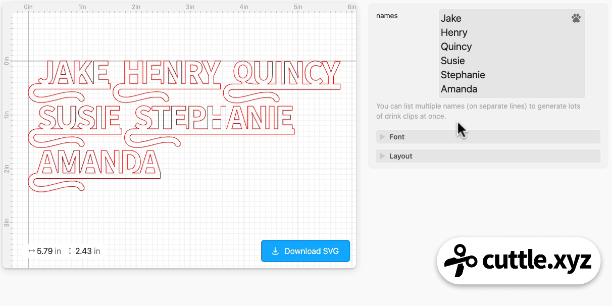 Cuttle: Generate Personalized SVG Cut Files in seconds